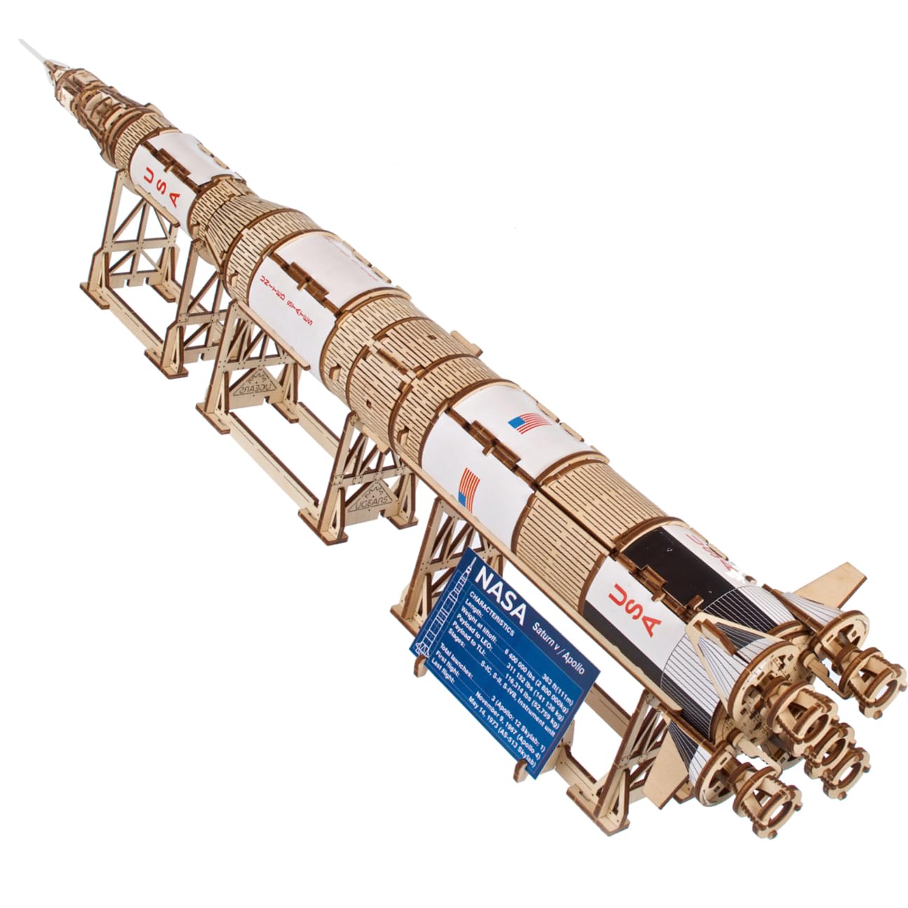 UGEARS NASA Saturn V Model Rocket Kit - Space Ship Model Kits for ...