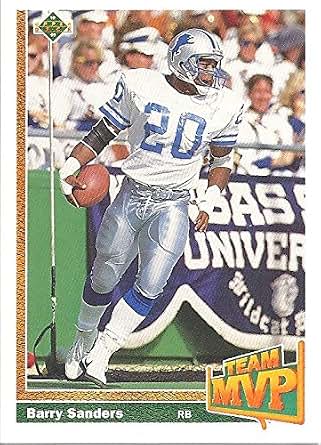 1991 UPPER DECK - BARRY SANDERS TEAM MVP FOOTBALL CARD #458 - FREE ...