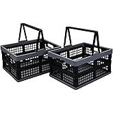 Amazon.com - Jandson 2 Packs Plastic Folding Storage Crate with Handle ...