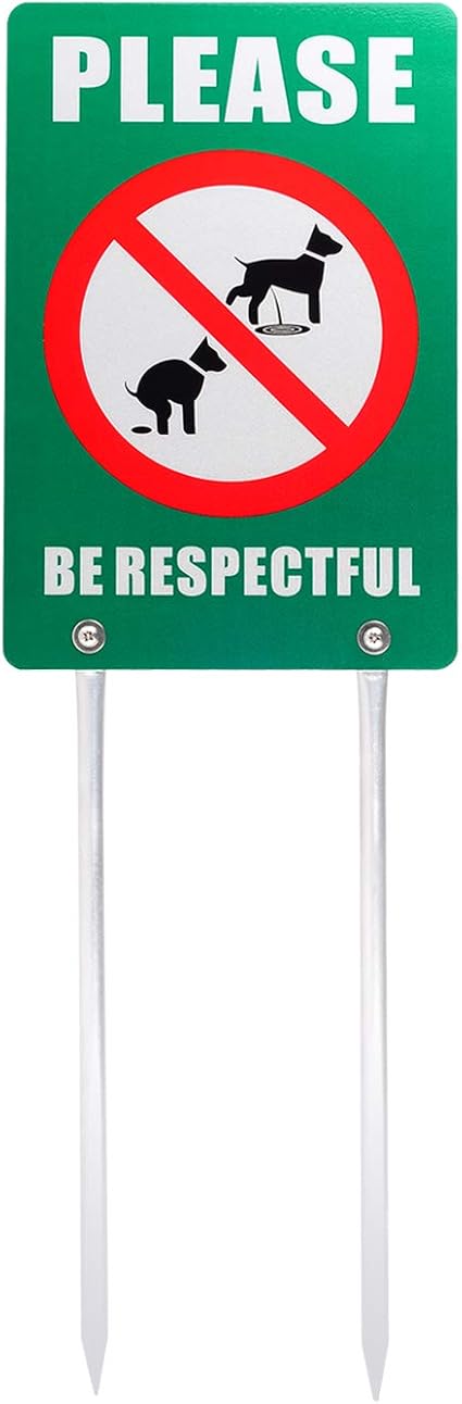 Amazon.com : Kichwit Double Sided No Dog Poop Yard Sign, Please Be ...