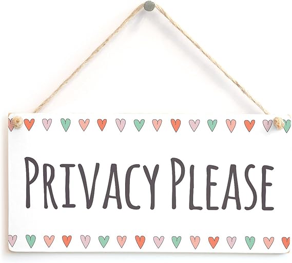 Privacy Please - Functional Handmade Hanging Door Sign: Amazon.co.uk ...