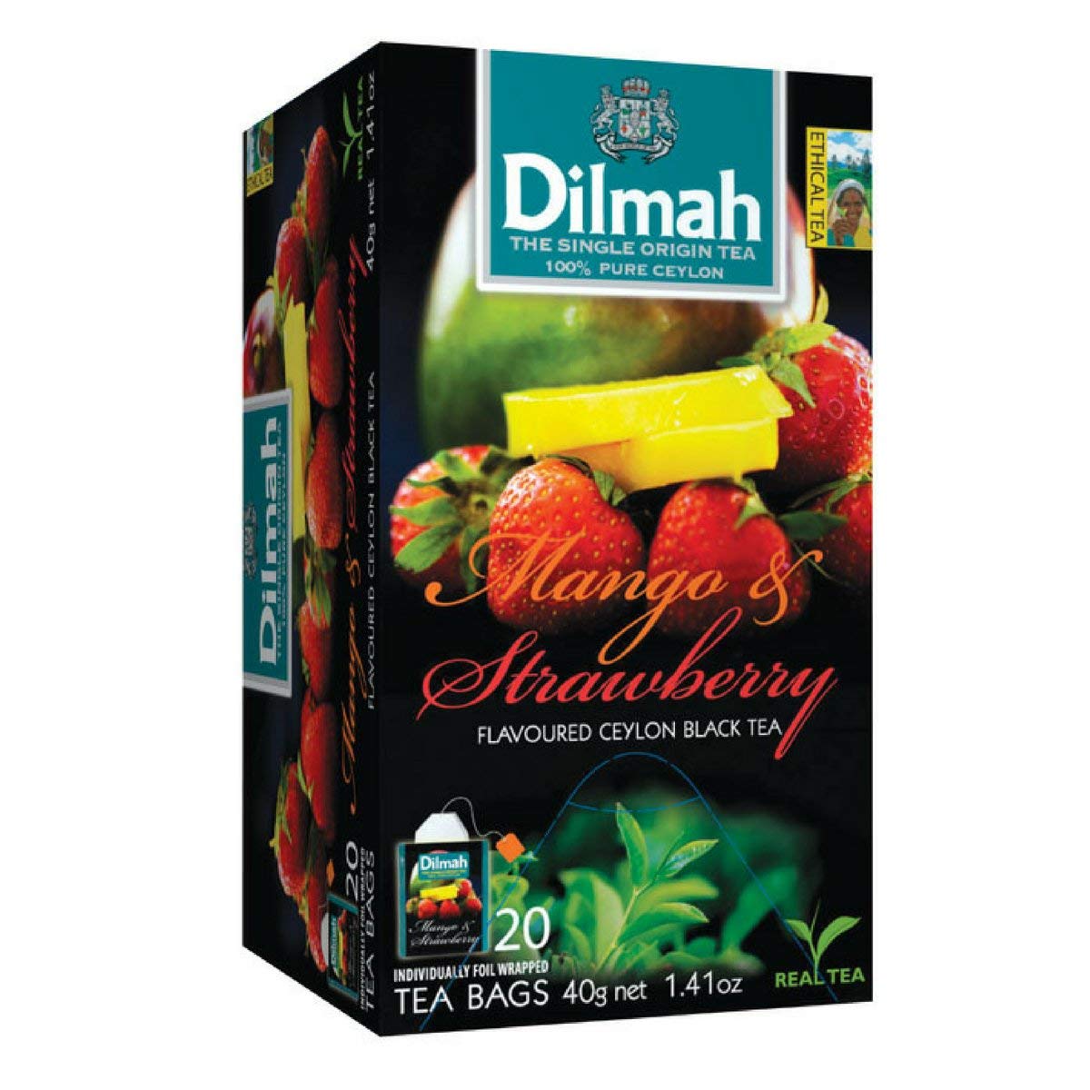 Mua Mango and Strawberry Flavored Ceylon Black Tea - 20 Tea Bags - Sri ...