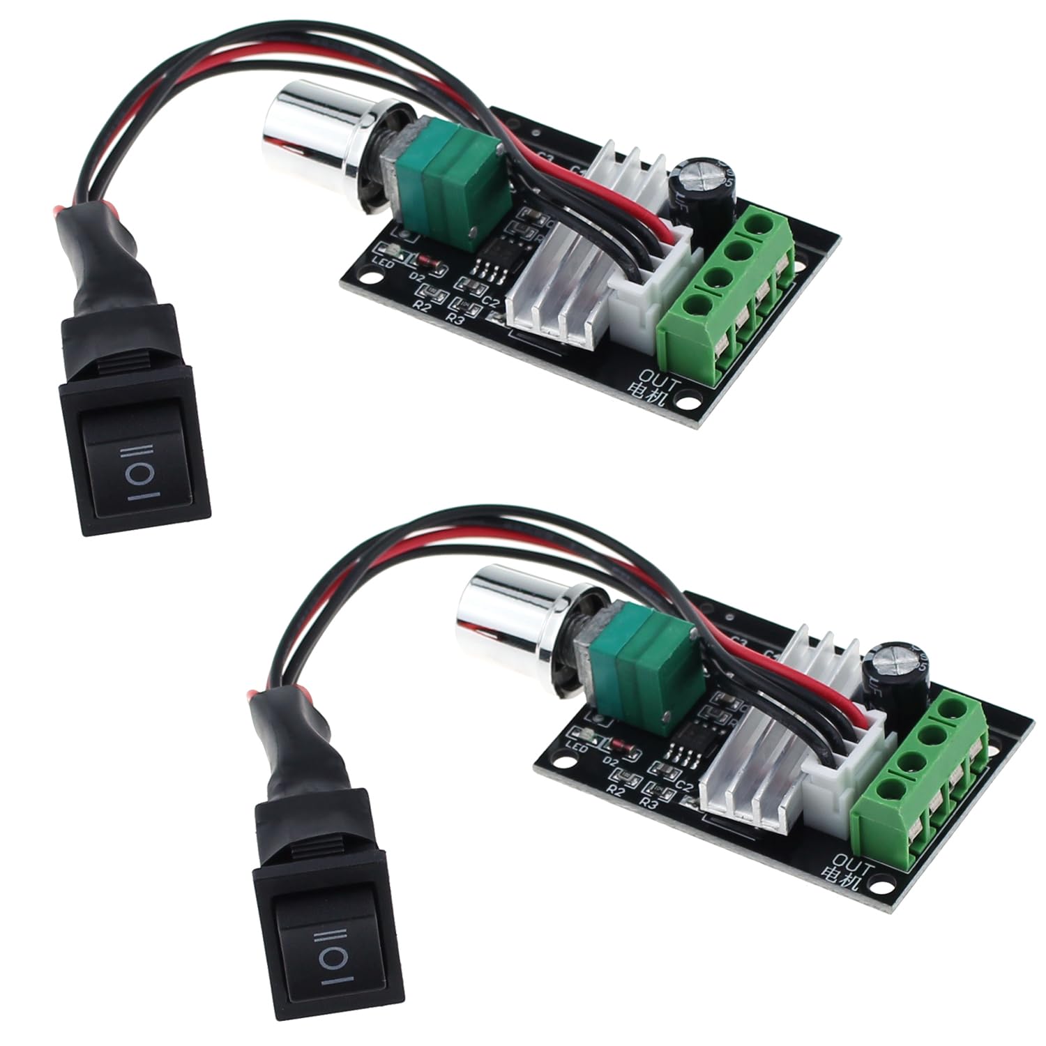 MTQY 2PCS DC Motor Speed Controller PWM 6V 12V 24V 28V 3A 1203BB Speed Reversible Motor Driver ...