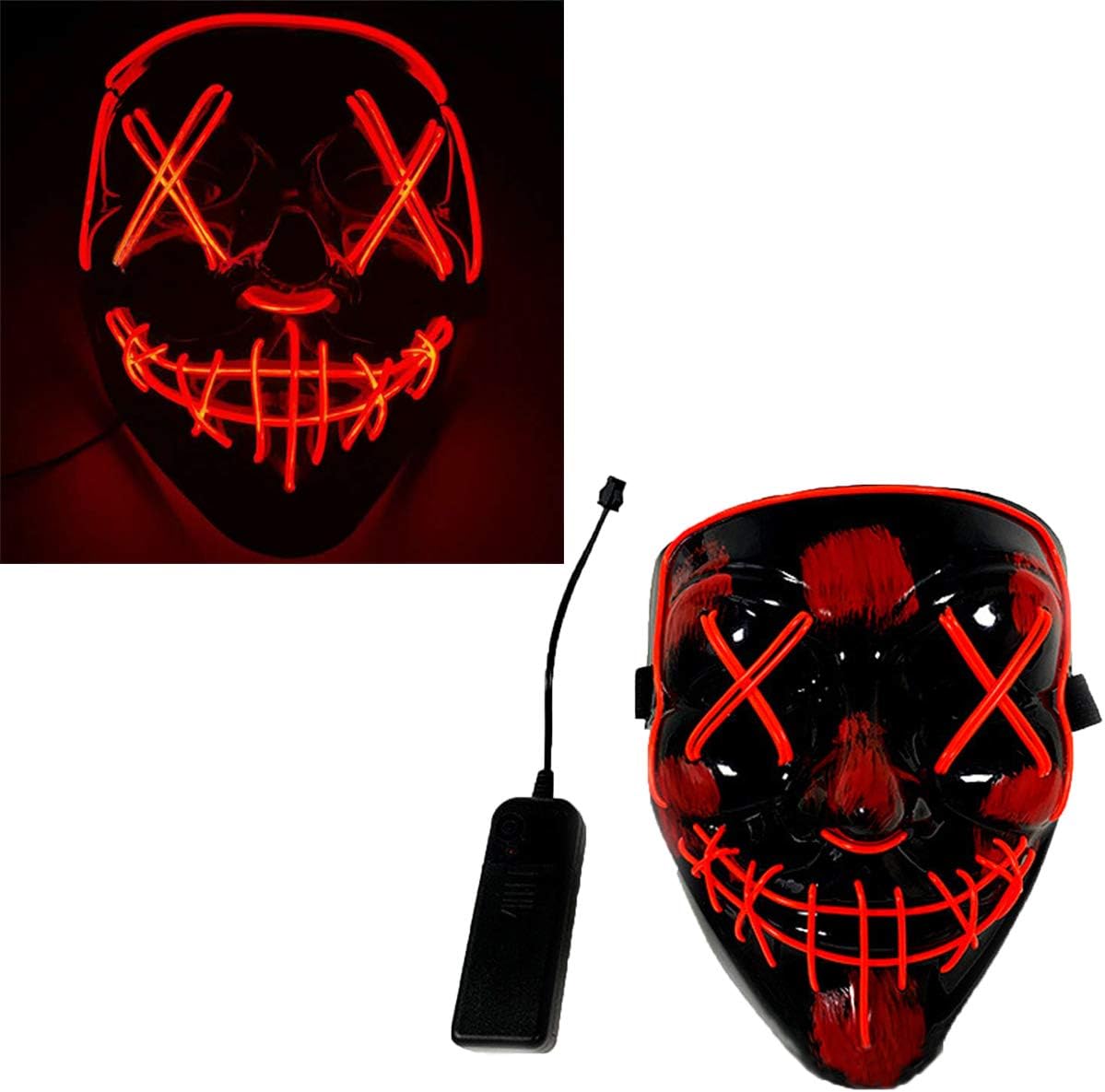 ZYJ-AWASA Light Up Mask Led Halloween Mask Light Up Scary Mask for ...
