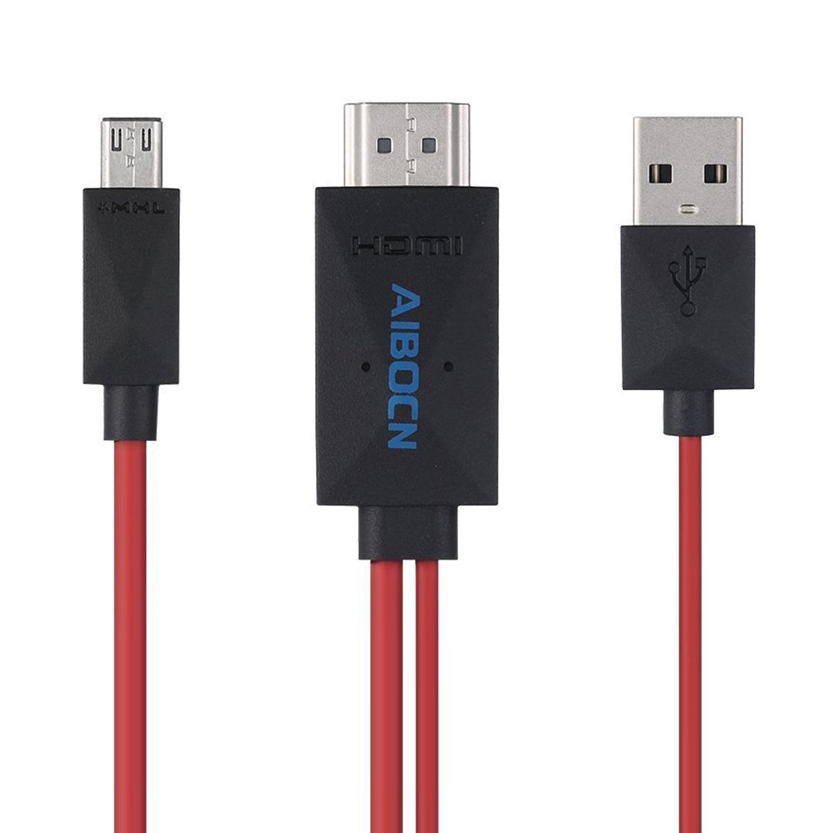 Aibocn® 6.5 Feet(Both MHL to HDMI and USB Power Cable) MHL 11 Pin Micro ...