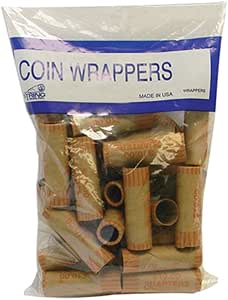 Amazon.com : 72 Rolls Preformed Coin Wrappers Paper Tubes for Quarters ...