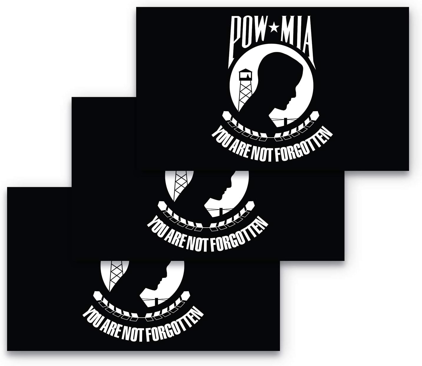 Amazon.com: 3x5 POW MIA Sticker Prisoner of War Missing in Action Flag ...