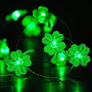 Amazon.com: BOHON Decorative Lights Shamrocks LED String Lights Battery ...