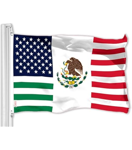 Bandera Mexicana Y Bandera Estadounidense Combinadas