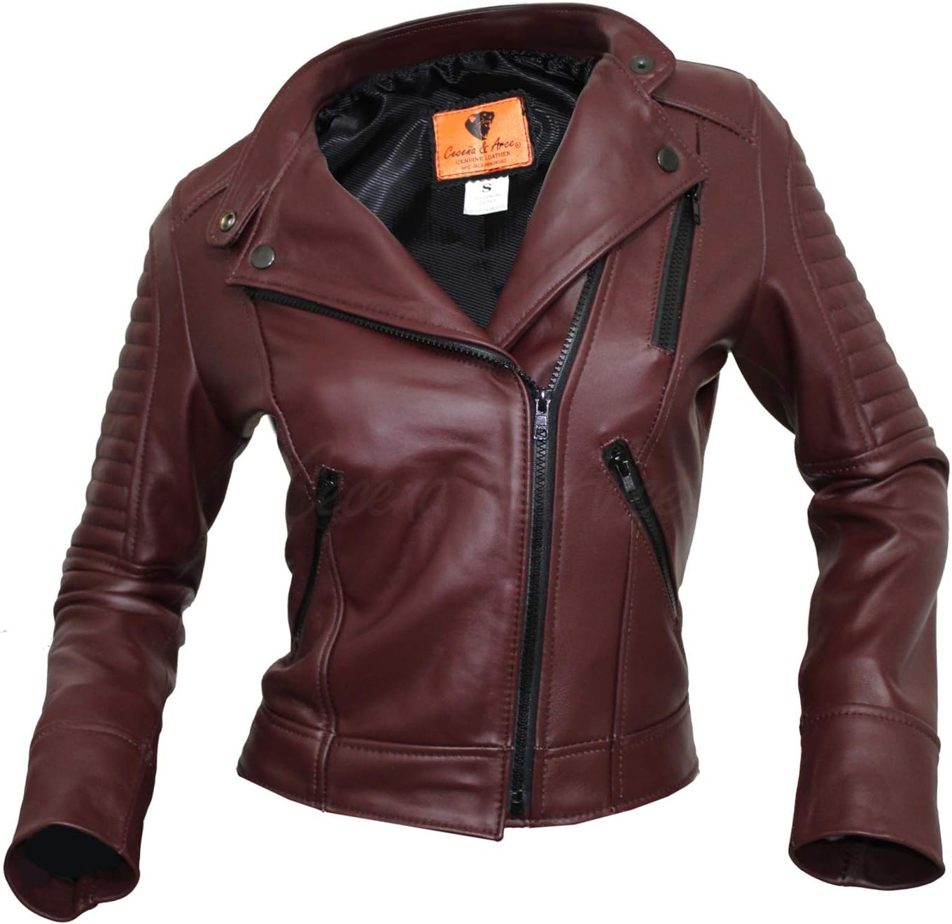 Chamarra De Piel Con Cierre Cruzado Para Dama Ultima Moda M2: Amazon ...