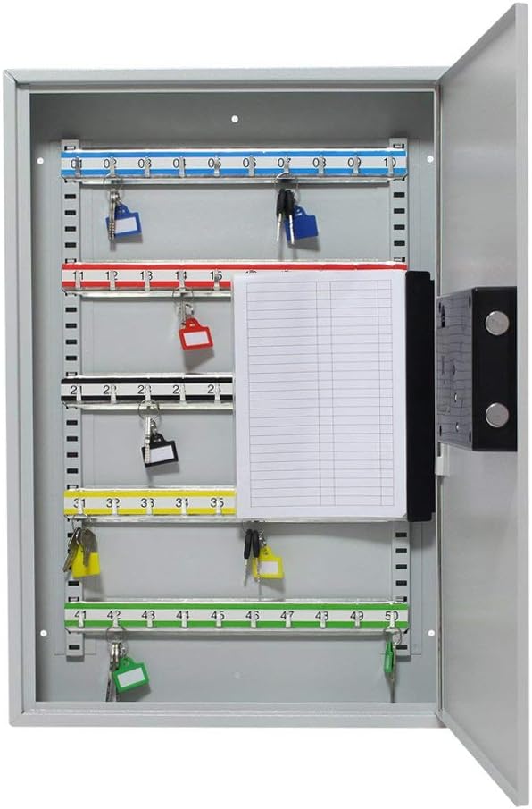 Large Key Cabinet Wall Mounted Electronic Lock Key Hooks 50 Keys ...