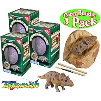 Amazon.com: Toysmith Dinosaur Egg Excavation Kit Party Set Bundle - 3 ...