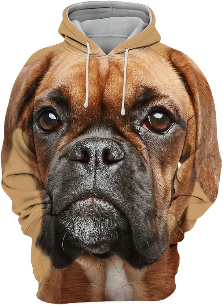 Amazon.com: Unisex 3D Pullover Hoodie Hooded Sweatshirt Animals Dogs ...