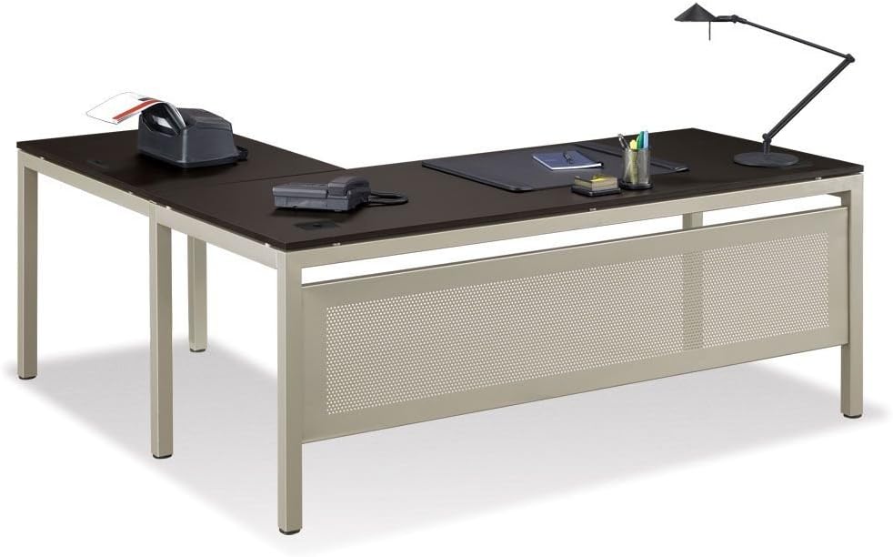 Amazon.com : At Work Reversible L-Desk - 72"W Espresso Wenge Top & 2MM ...