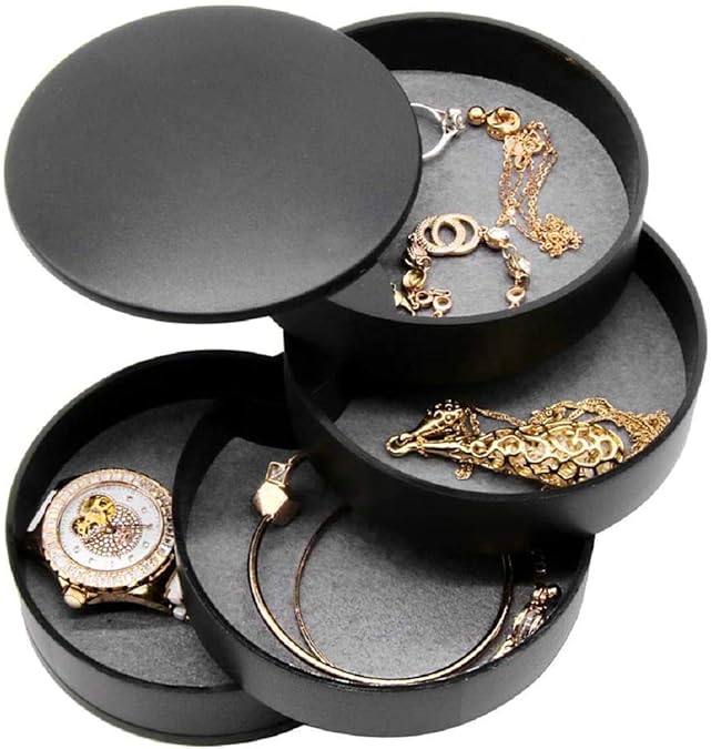 Jewellery Organiser,4 Layer 360 Degree Rotating Jewellery Box for Girls ...
