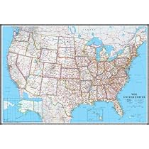 24x36 United States Usa Contemporary Elite Wall Map Laminated