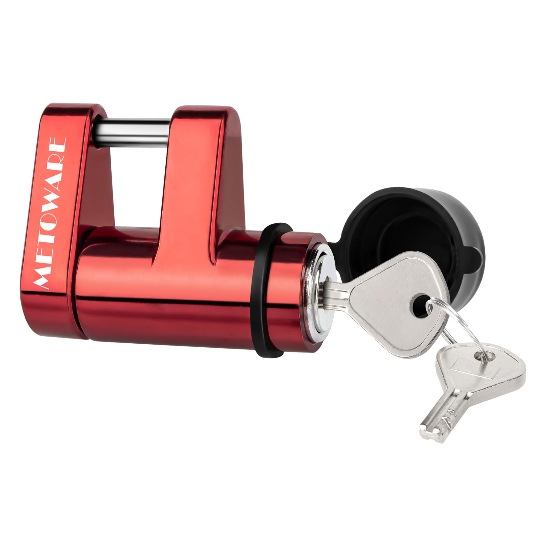 METOWARE Trailer Tongue Coupler Lock with All-Weather Rubber Cap, 1/4 ...