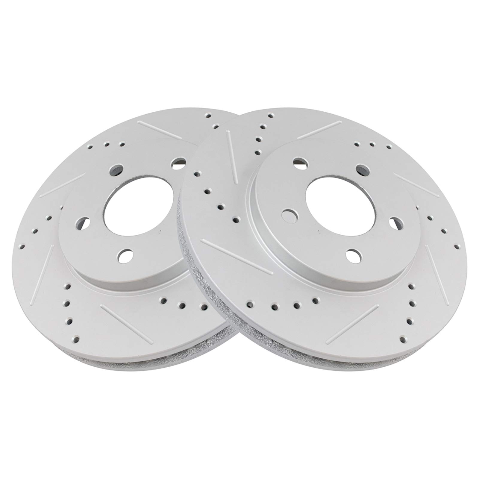 TRQ Front Performance Brake Rotors Set Premium G-Coated Compatible with ...