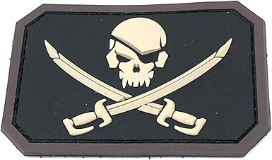 Amazon.com: Pirate Skull Flag Morale Patch - PVC (BLACK (SWAT)): Clothing