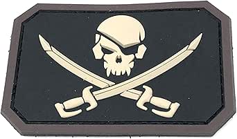 Amazon.com: Pirate Skull Flag Morale Patch - PVC (BLACK (SWAT)): Clothing
