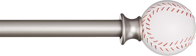 AmazonBasics Decorative 1,6 cm Curtain Rod with Baseball Finials - 218 ...