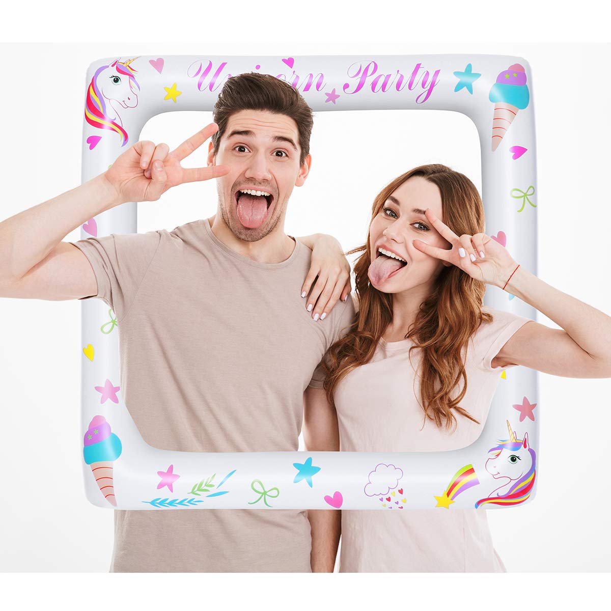 Hobby creativi Amosfun Cornice Unicorno Photo Booth Puntelli Cornice ...