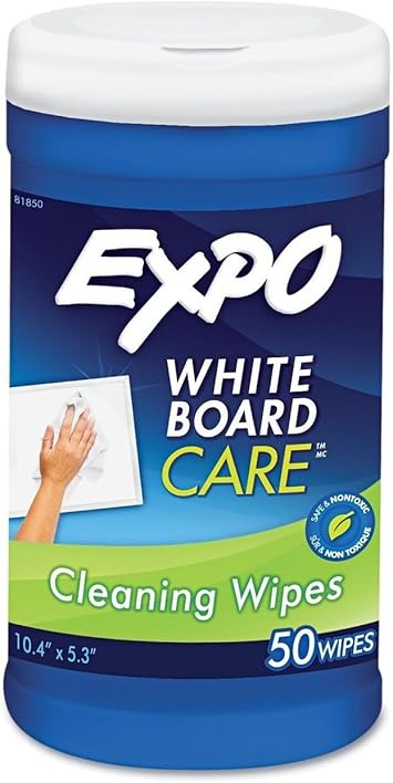 Amazon.com : EXPO 81850 Dry-Erase Board-Cleaning Wet Wipes 6 x 9 50 ...
