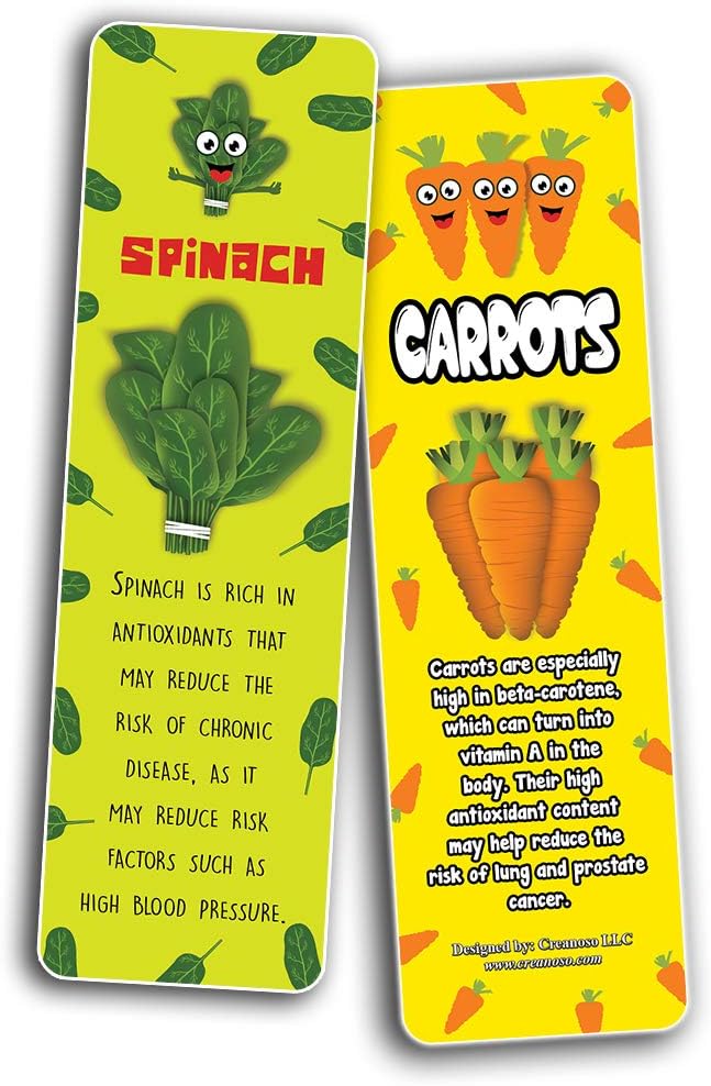 Vegetables Bookmarks Cards (30-Pack) – Healthy Choice Nutrition Food ...