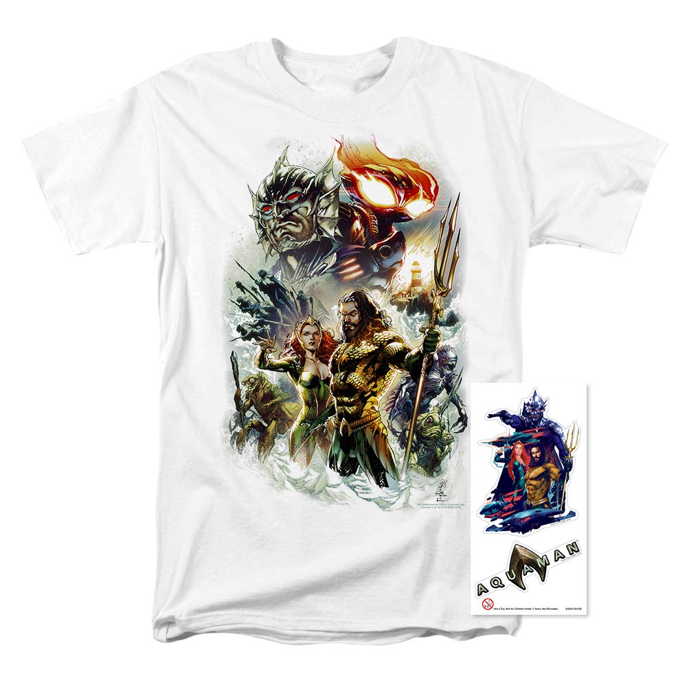 Popfunk Aquaman Movie Jason Momoa King Of Atlantis T Shirt & Stickers ...