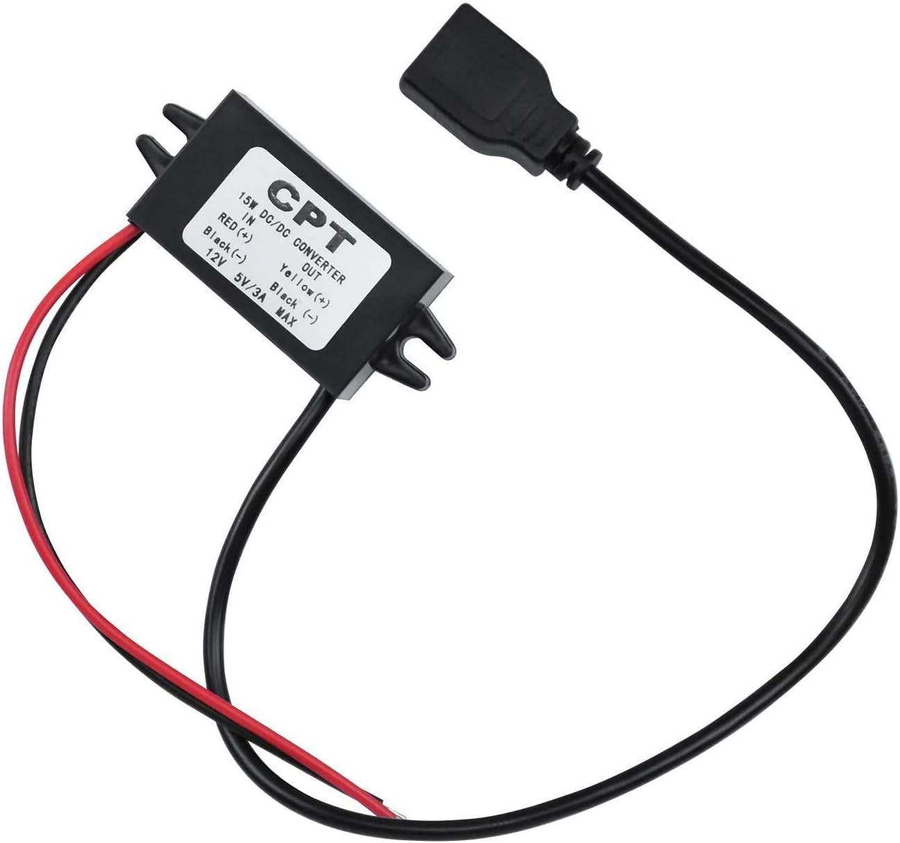 Ytesky 12V to 5V 3A Dual USB Power Supply Inventor Buck Converter Step ...