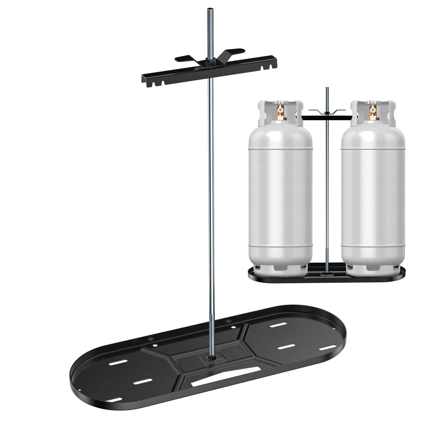 Skyflame Steel RV Dual Propane Tank Mounting Rack for 40 lbs Tanks ...