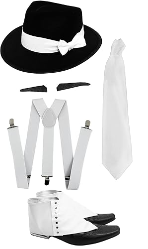 Adult Mens 1920s Gangster Gangsta Bugsy Malone Great Gatsby Fancy Dress Costume Outfit (Medium ...