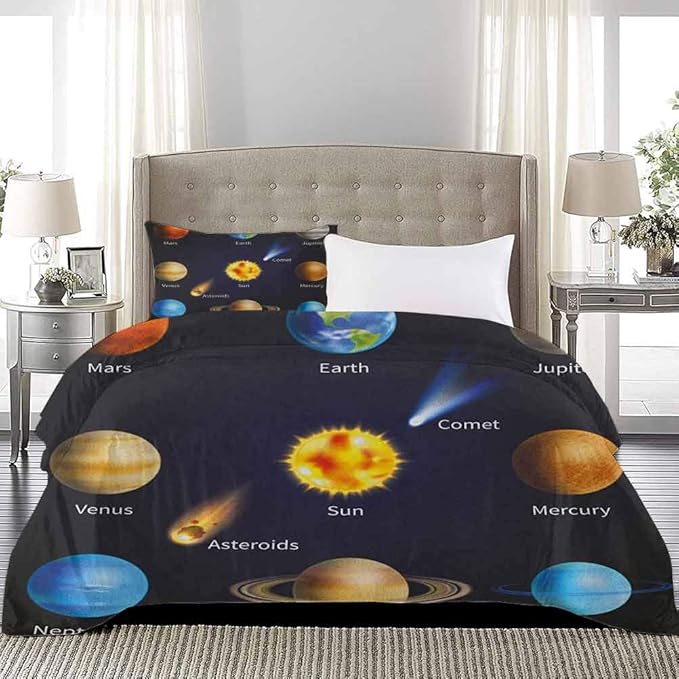 Bedding Duvet Cover Set Realistic Solar System Planets and Space ...