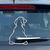 Amazon.com - White Funny Dog Moving Tail Decal Dog Windshield Wiper ...