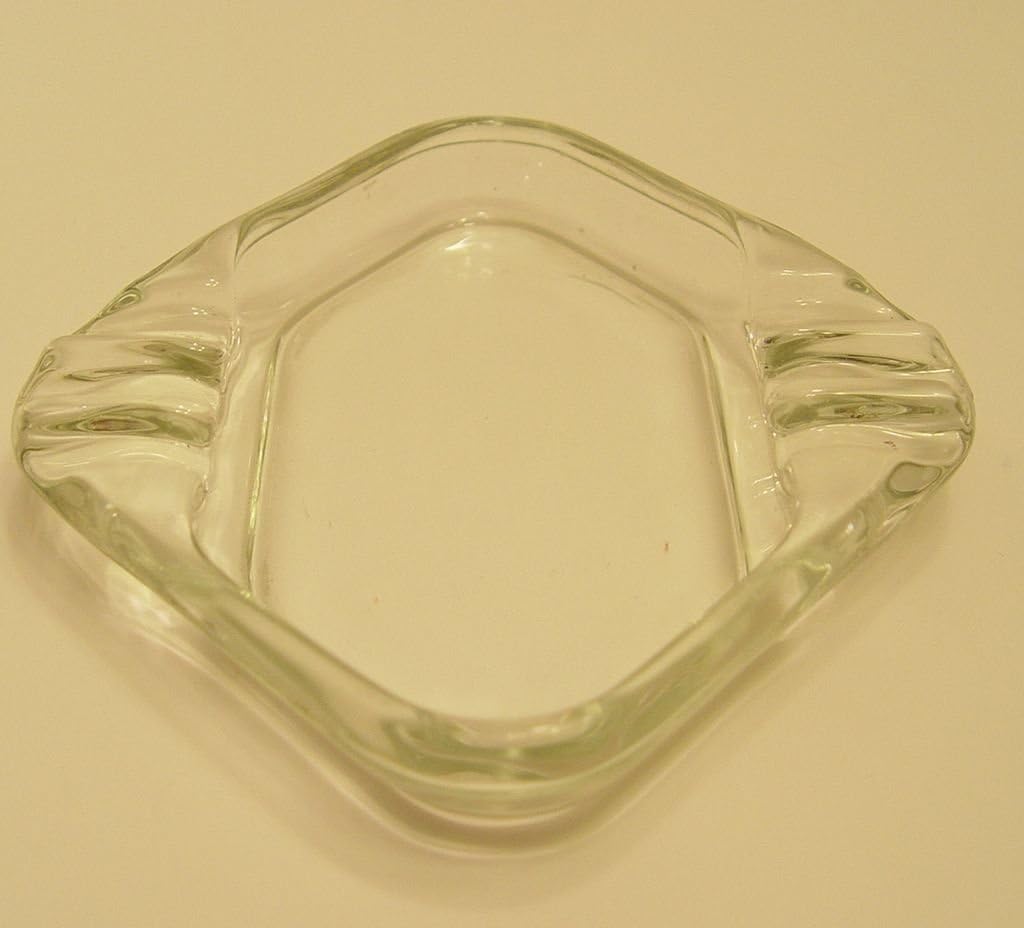 Amazon.com : Vintage Clear Glass Square Fancy Ashtray 4.5" X 4.5 ...
