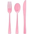 Amazon.com: 150 Pack Light Pink Plastic Silverware, Pink Plastic ...