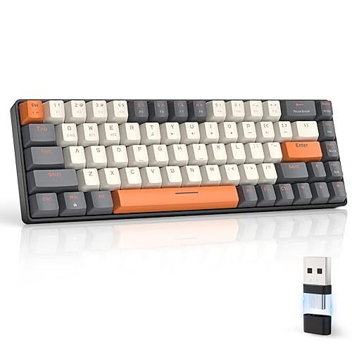 ZIYOU LANG RK68 60% Wireless Mechanical Keyboard, Bluetooth 5.0/2.4Ghz ...