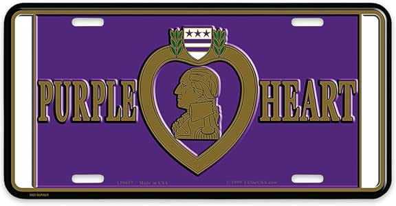 Amazon.com: Purple Heart Logo License Plate: Automotive
