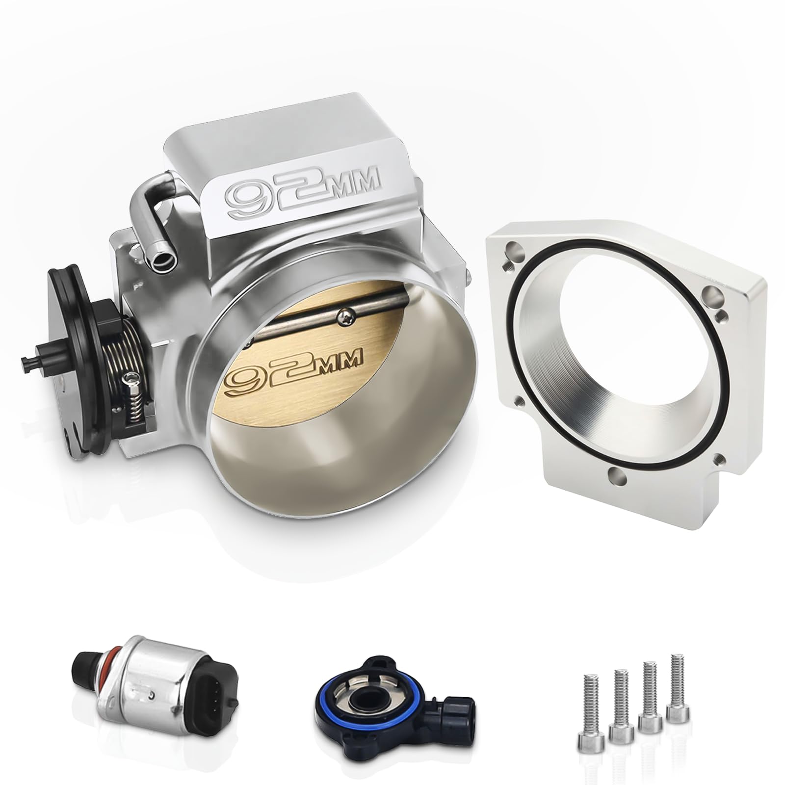 Endxedo 92MM Throttle Body with TPS IAC Sensor and Throttle Body Spacer ...