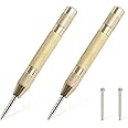 2PCS Automatic Center Punch,5'' Spring Loaded Center Punch, Heavy Duty Steel Adjustable Center ...