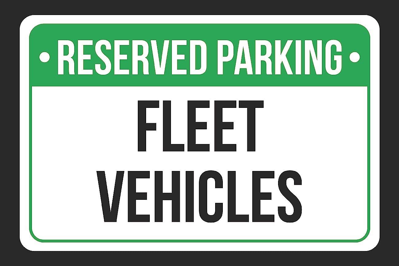 Metal Parking Notice Black and White Green, Print Vehicles Fleet ...