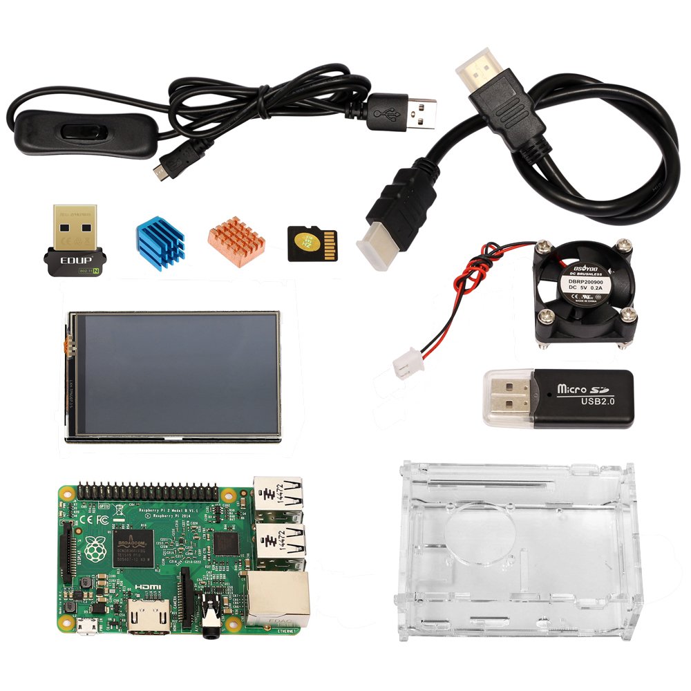OSOYOO 8in1 Raspberry Pi Kit with Pi 2, Case, 3.5" LCD touch screen ...