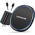 NANAMI 10W Fast Wireless Charger, Qi Charging Pad with Adapter for iPhone 16/15 Pro Max/14 Plus ...