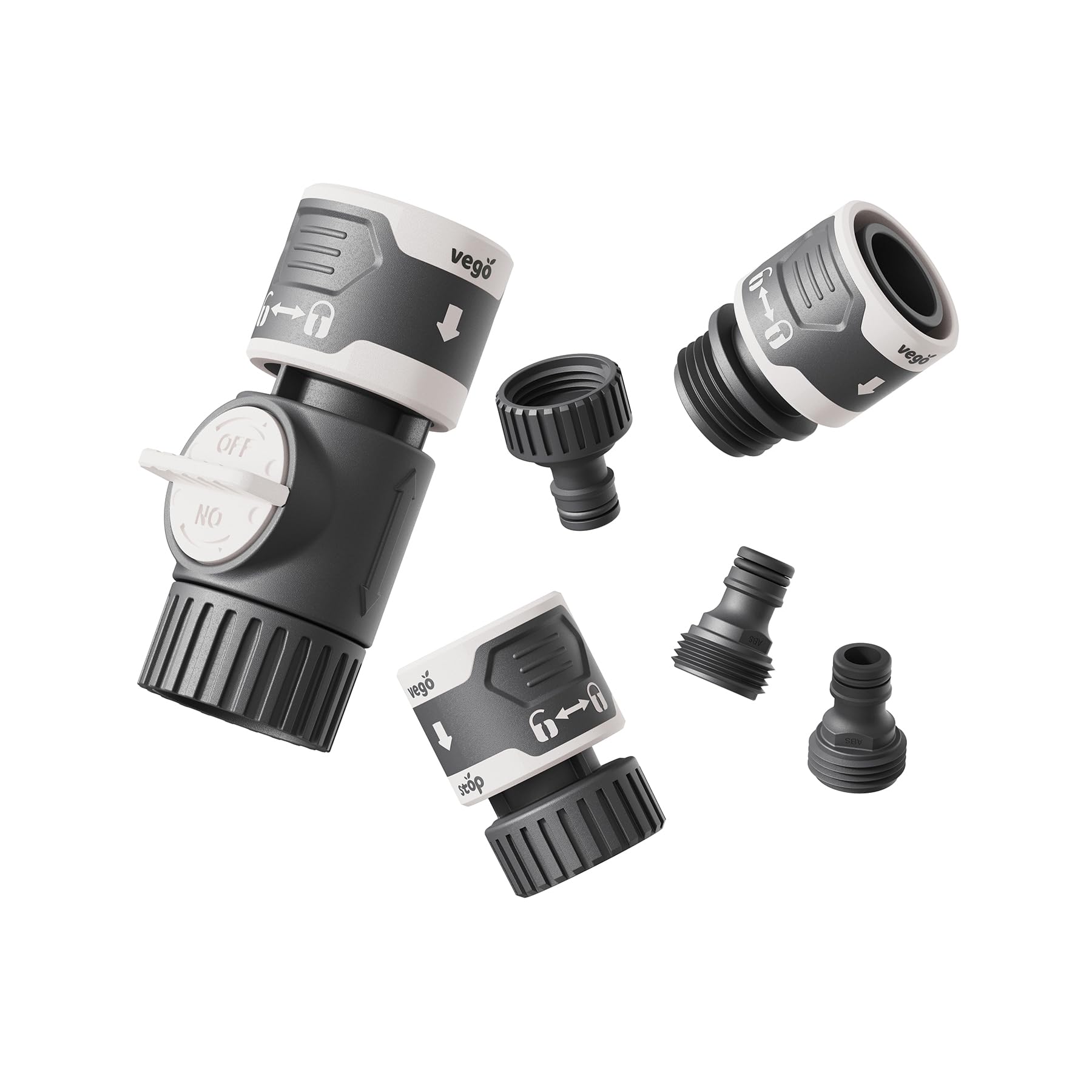 Vego Quick Connector Set with Shut-Off Valve, Water Stop & Lock, and ...