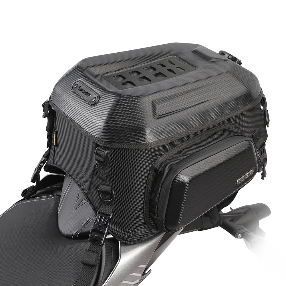 Rhinowalk Motorcycle Travel Luggage, Expandable motorcycle tail bag 35L ...