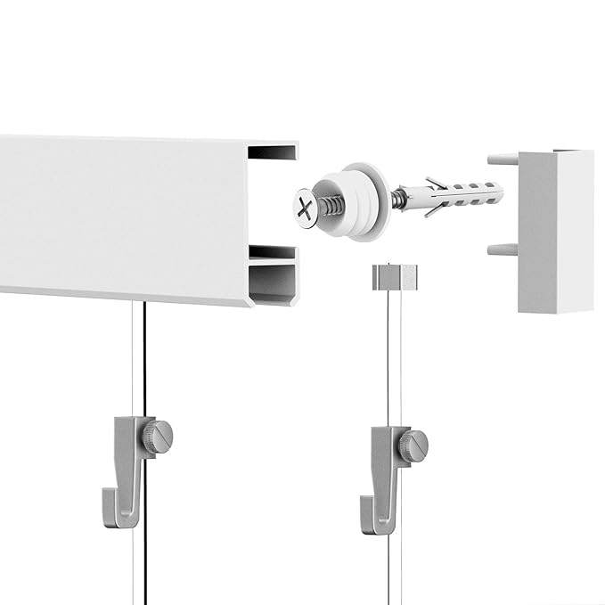 Gallery Rail Picture Rail Hanging Set - Cliprail in White - 3 Metres (2 ...