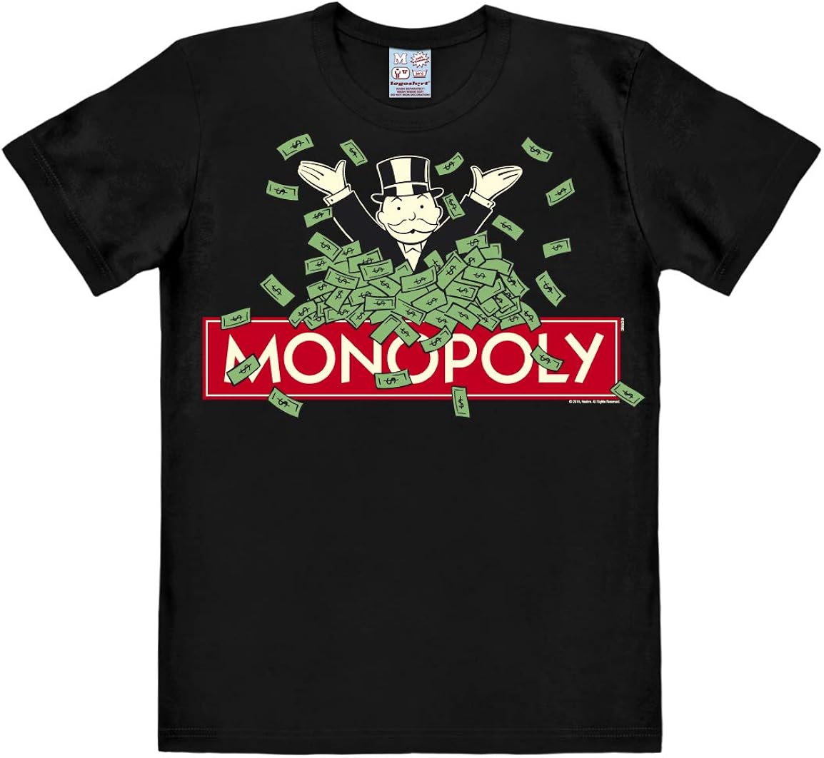 Logoshirt Monopoly T-Shirt - Tee Fun Crew Neck T-Shirt - Black ...
