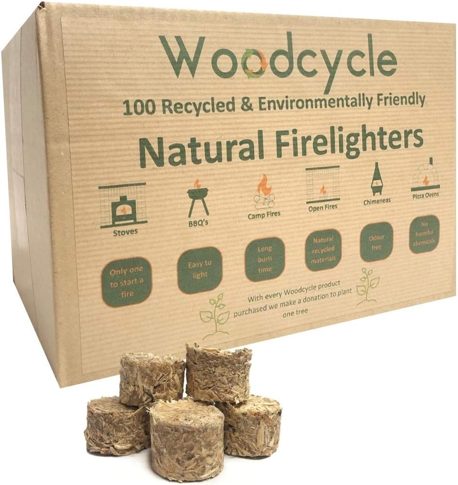 Woodcycle RECYCLED Wood ECO Natural Firelighters – 100 Recycled ...