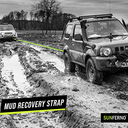 Sunferno Recovery Tow Strap 35000lb - Recover Your Vehicle Stuck in Mud ...