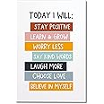 Amazon.com: Inspirational Quote Today I Will Canvas Wall Art ...